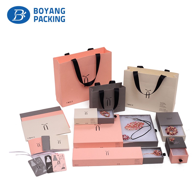 elegant jewelry paper box with linen fabric - Jewelry packaging sets
