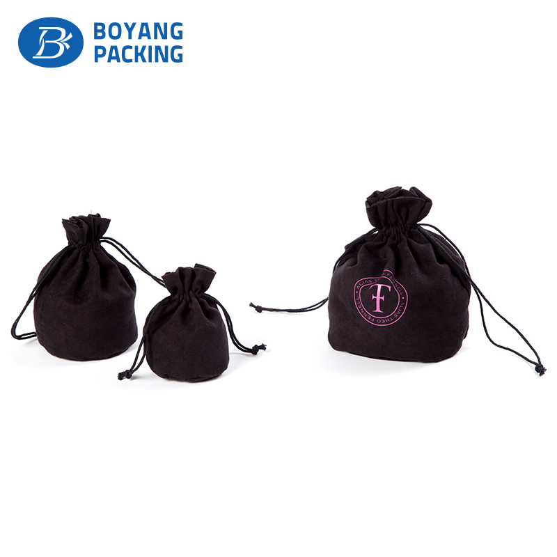 Black small velvet drawstring bags, velvet pouch factory - Jewelry bag ...