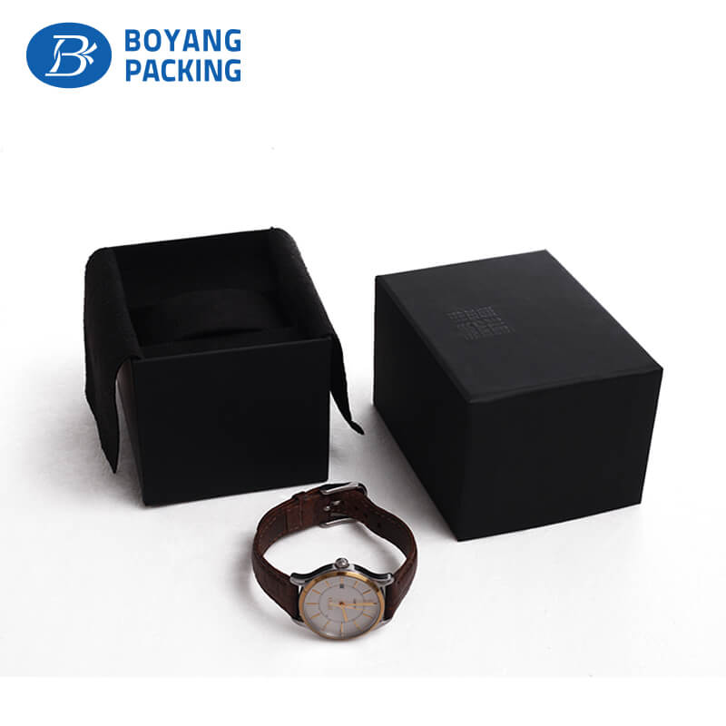 Custom black paper watch boxes, watch packing box factory - Watch box&bag